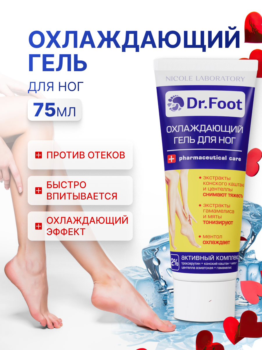 Гель для ног охлаждающий Dr.Foot, 75 мл