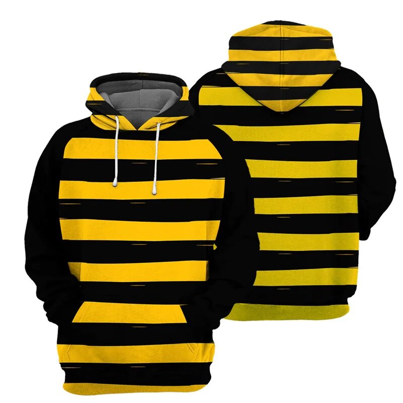 Мужская толстовка с принтом пчела, 4XL, Hoodie-ZZY18429