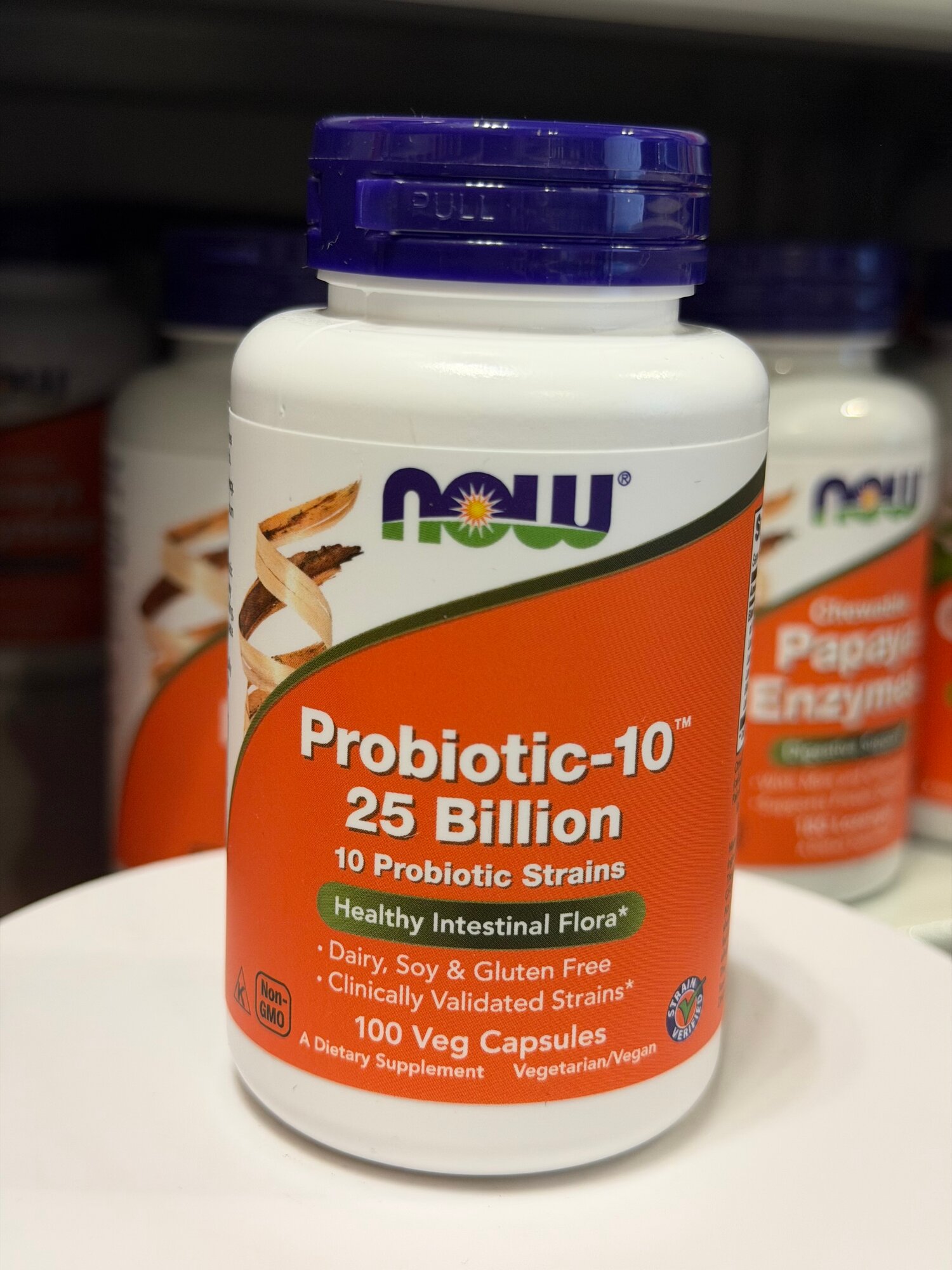 NOW Probiotic-10 25 Billion - комплекс из 10 штаммов пробиотиков для здоровья ЖКТ и иммунитета, 100 капсул