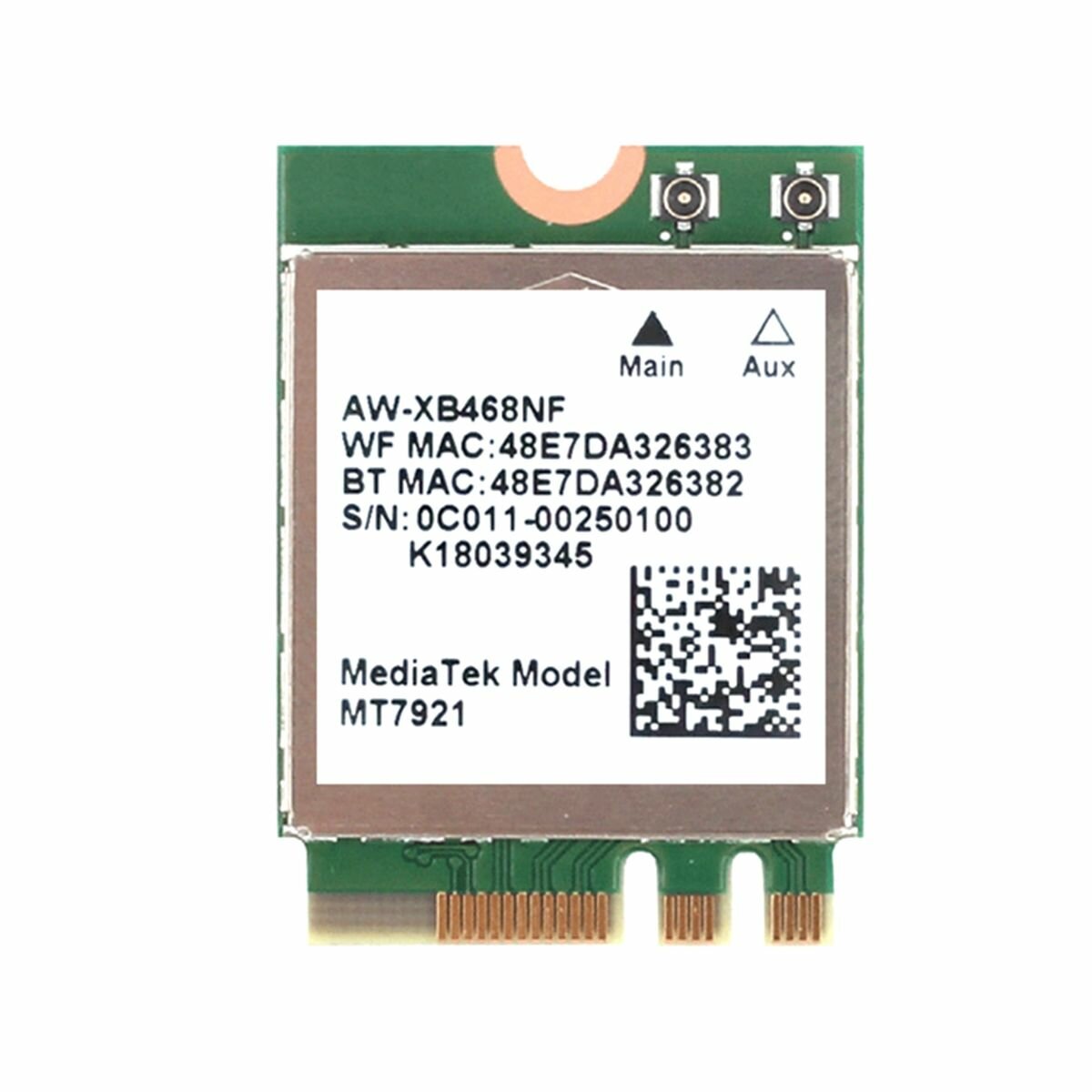 MT7921 WIFI6 2.4G 5G Гигабитная сетевая карта M2 5.2 BT Network Card Настольный компьютер Ноутбук Встроенная беспроводная сетевая карта