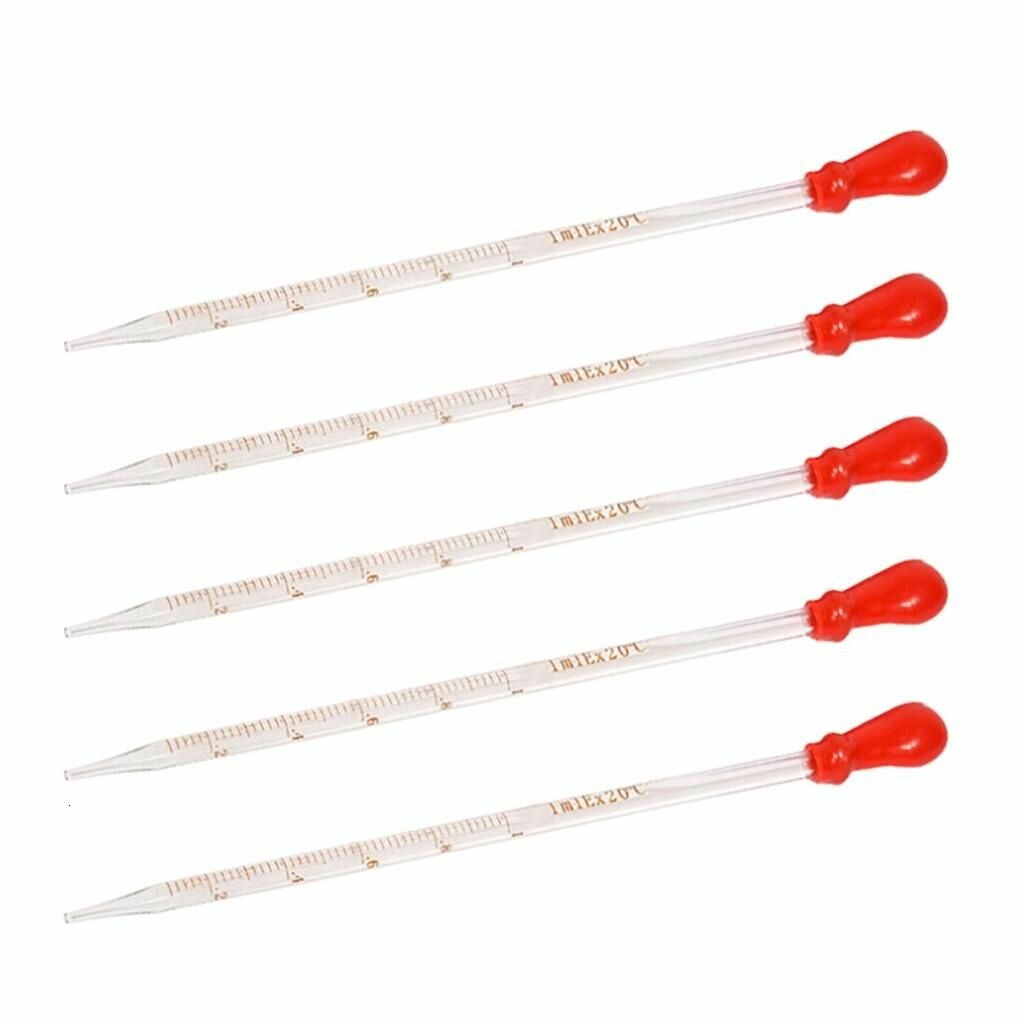 Пипетки стеклянные 0,5 10 мл, 5 шт, 1 мл бесплатно для red ski