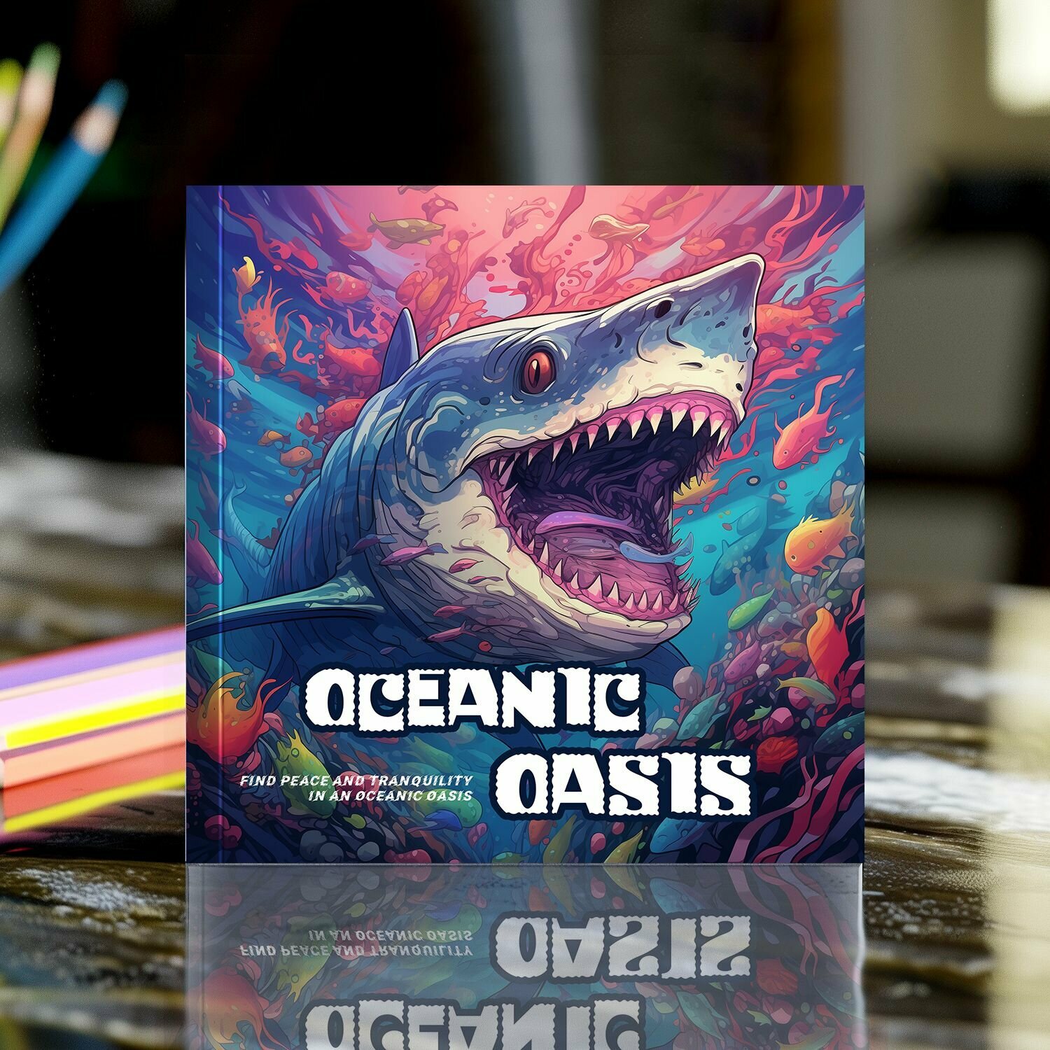 Книга для рисования из серии "Животные океана", детская книга для рисования, подходит для общения родителей с детьми и снятия стресса у взрослых, 20 см*20 см