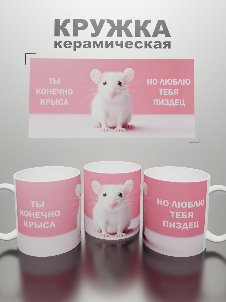 Кружка Мем Ты Крыса Люблю тебя