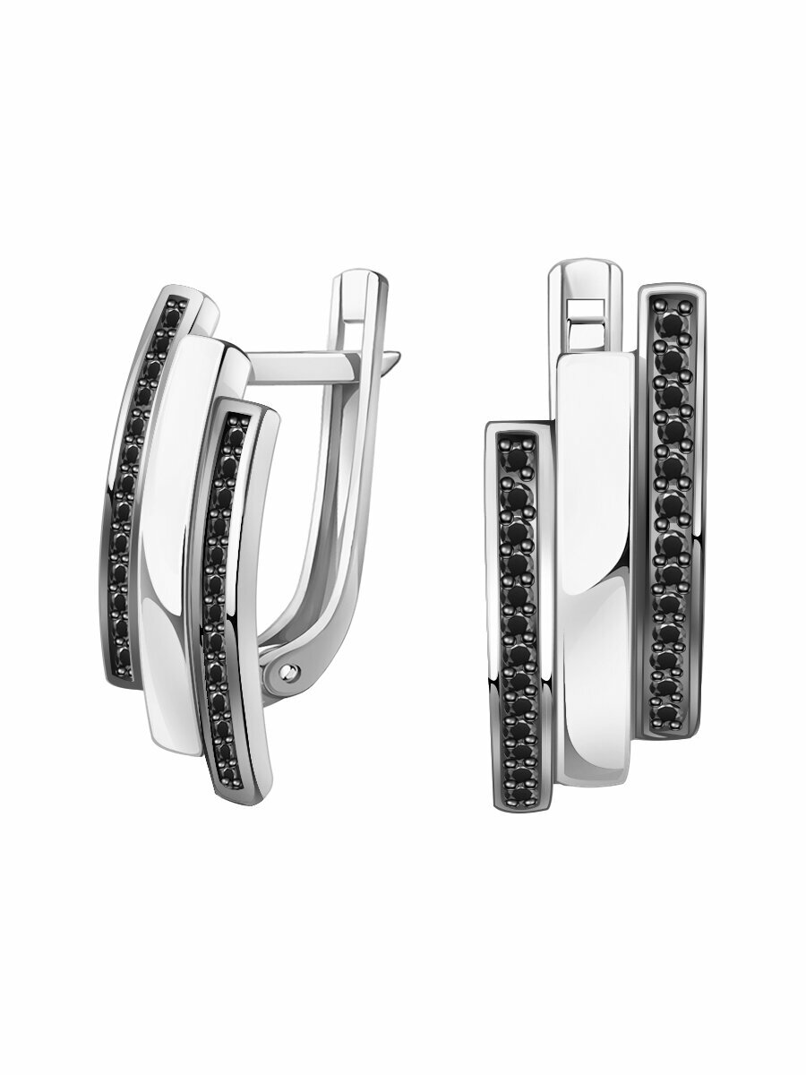 Серьги, белое золото, 585 проба, бриллиант