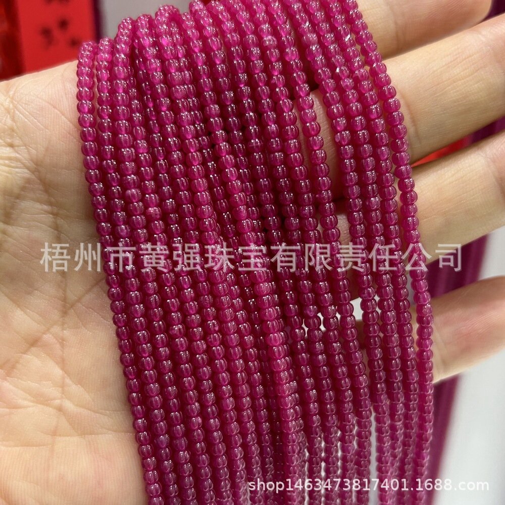 Лабораторно выращенные полупрозрачные рубиновые граненые бусины 3 мм, 3,5 мм, 4-6 мм, бусины в форме тыквы, свободные бусины для браслета.