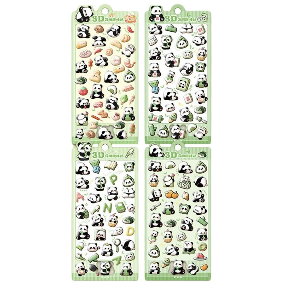 Рельефные наклейки, 4 листа объемных наклеек, детские мультяшные наклейки, милые наклейки с животными для чехлов для телефонов, блокнотов и скрапбуков.