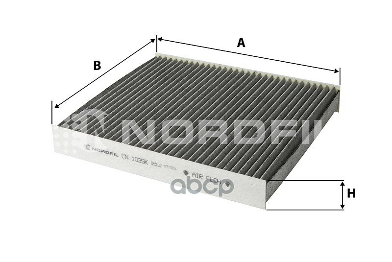Фильтр салона угольный Audi A1 Seat Ibiza V Toledo IV Skoda Fabia II III Rapid Roomster VW Po NORDFIL арт. cn1035k