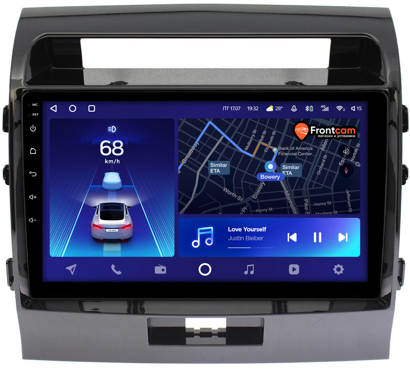 Штатная магнитола Toyota Land Cruiser 200 2007-2015 (авто без NAVI) (черная глянцевая) Teyes CC2 PLUS 6/128 10" RM-1004 Android 10 (4G-SIM, DSP, QLed)