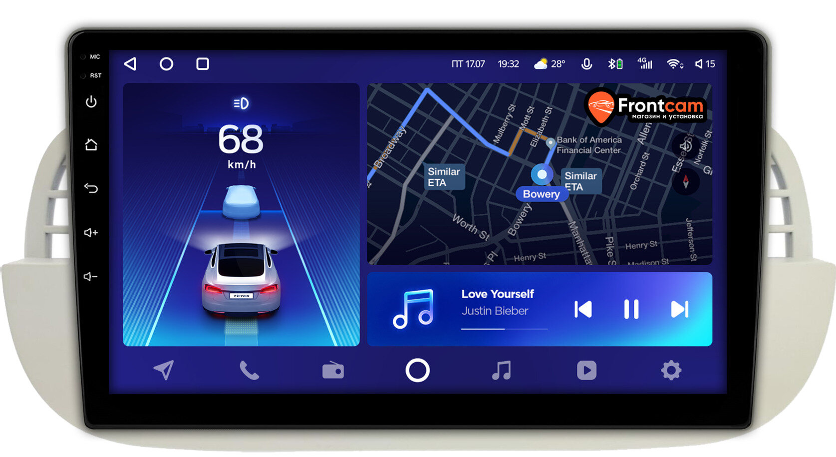 Штатная магнитола Fiat 500 2 2007-2015 Teyes CC2 PLUS 6/128 9" RM-9-2805 Android 10 (4G-SIM, DSP, QLed)