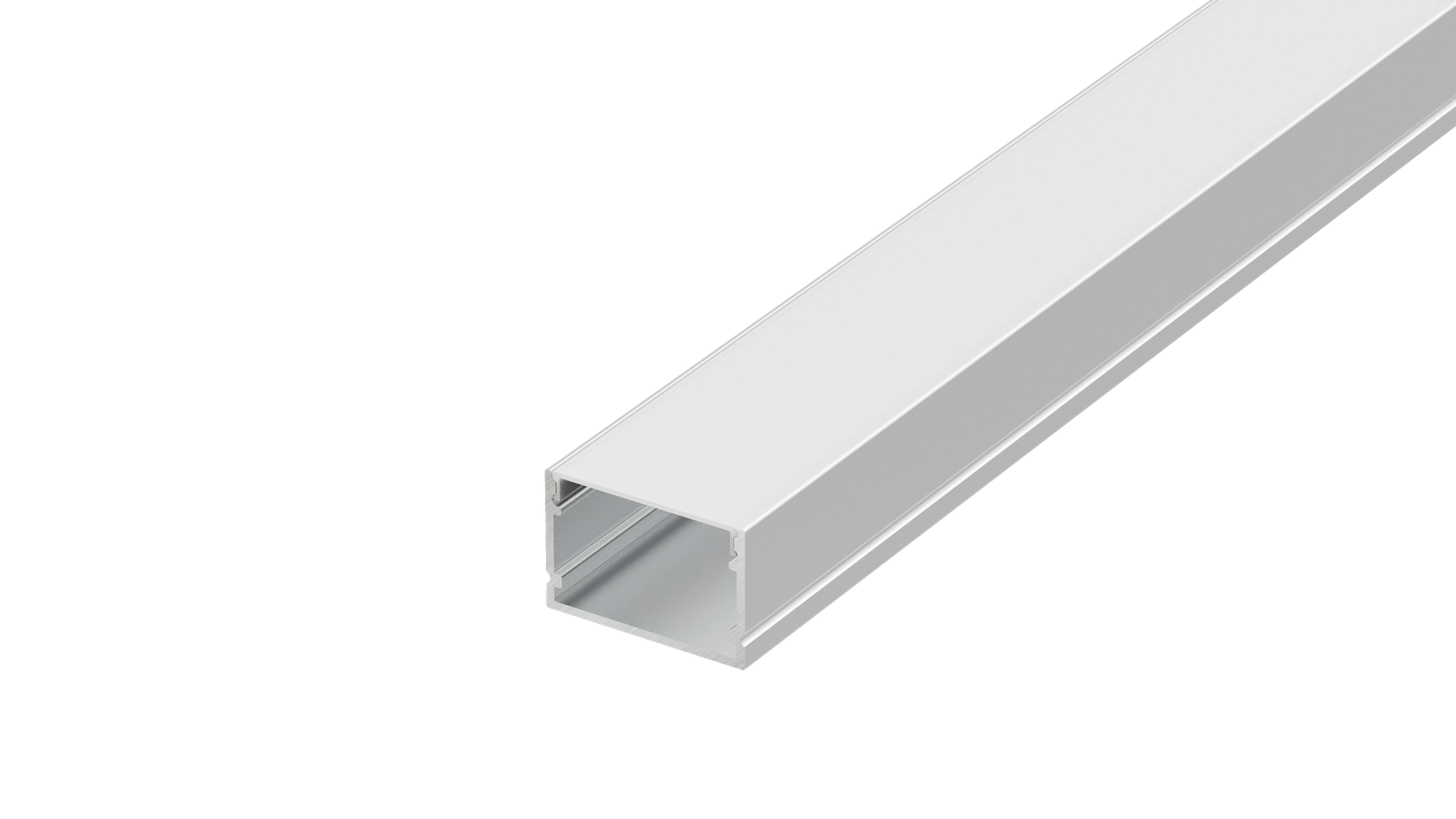 Накладной профиль 30х20мм, длина 2 метра, матовый экран, 4 заглушки, 4 крепежа, цвет белый, Donel