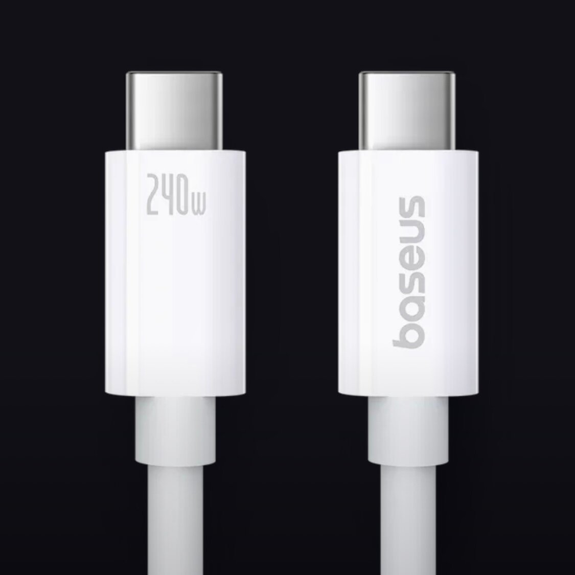Кабель для быстрой зарядки Baseus Superior 2 USB4 Full-Function Fast Charging Type C to Type C 5A PD 240Вт скорость передачи 40Гбит/с, видео 8к(60Гц) 1,8м, цвет белый (СВ000066)