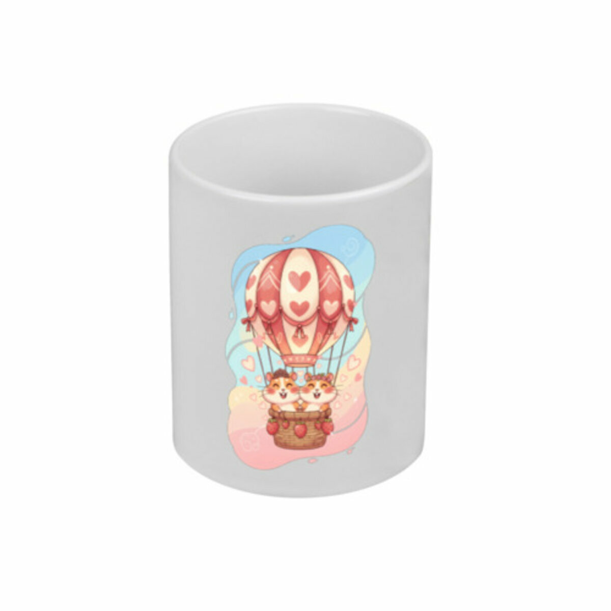 Кружка «Хомячки на воздушном шаре» (белый)