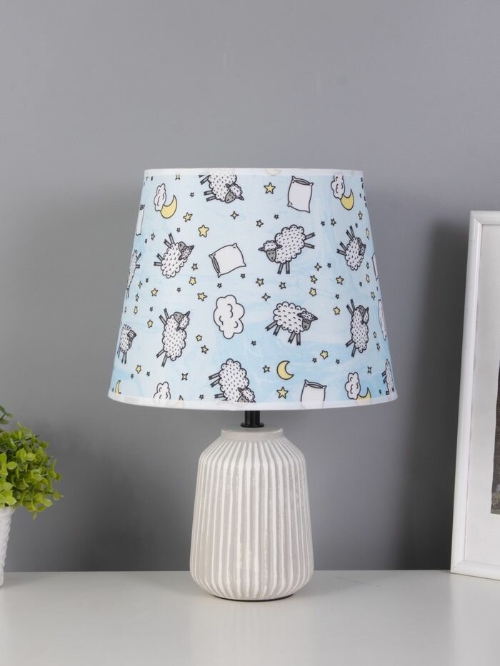 Лампа настольная RISALUX Линии , E14, 1 40 Вт, белый/серый