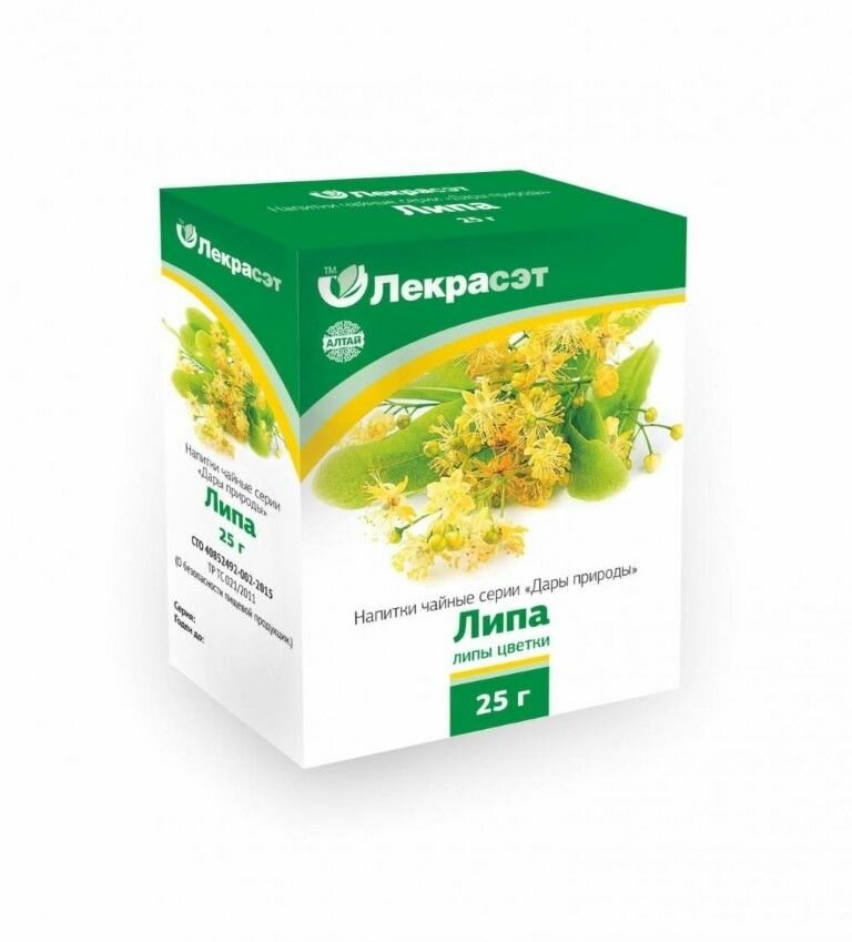 Чайный напиток Лекра-СЭТ "Дары природы", Липа, цветки, 25 г