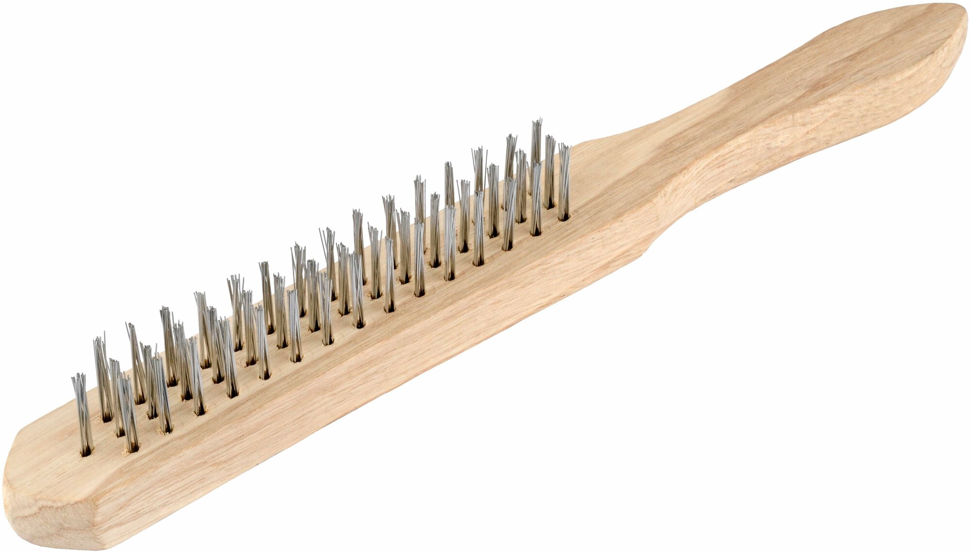 Щетка металлическая 3-х рядная (дерев. ручка) BERIL 565003