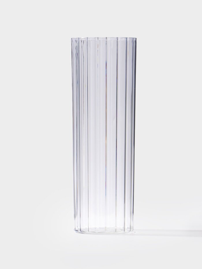 Ваза для цветов «Венера» полосы, 29.5×9.5 см, пластик, прозрачная