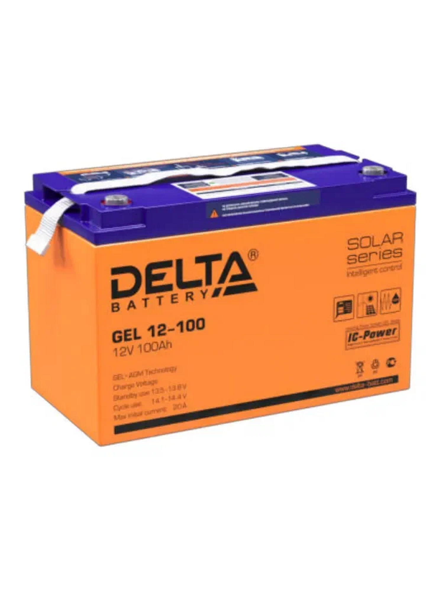 Аккумуляторная батарея DELTA GEL 12-100, для ИБП, оранжевая, 12В