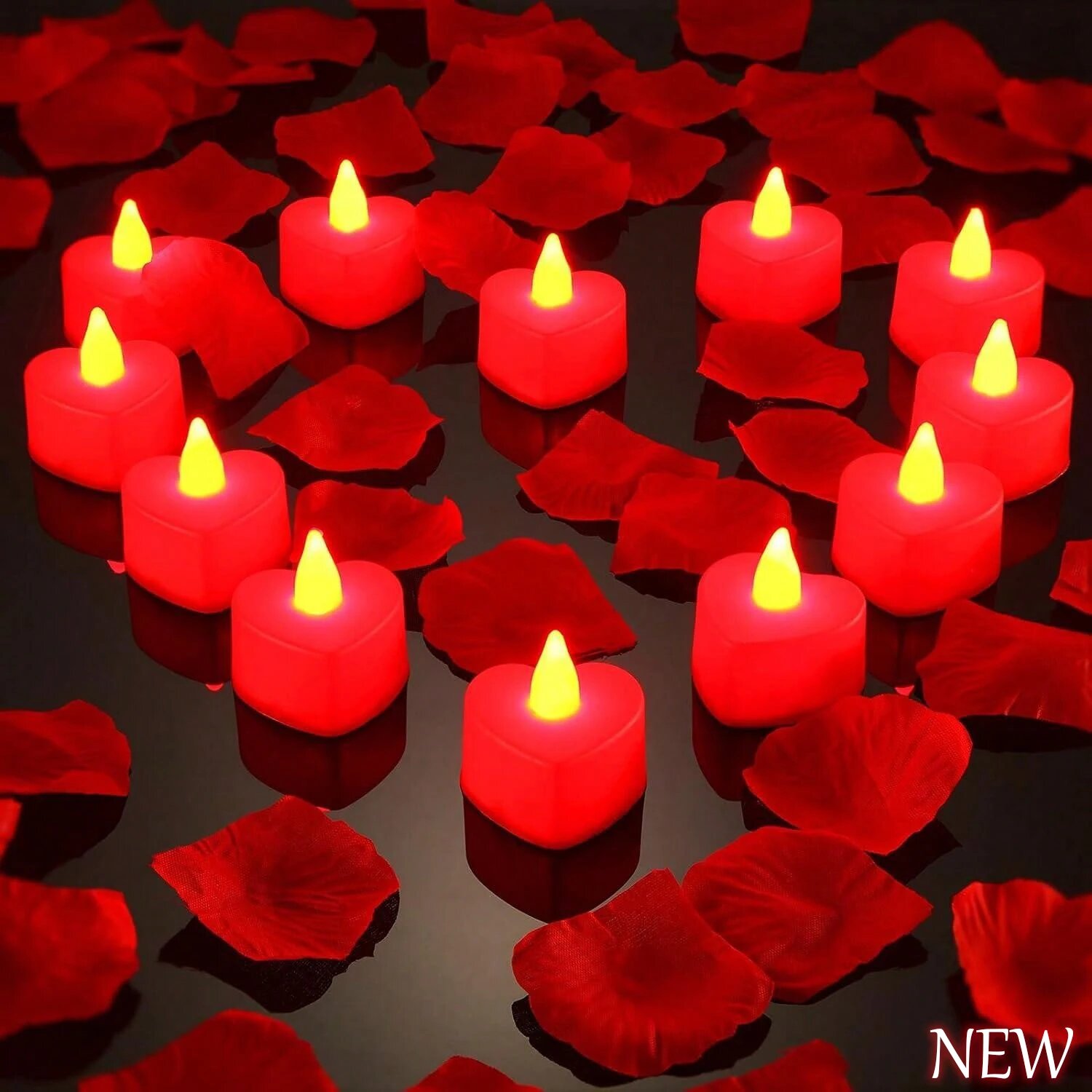 LED сердце свечи 24 шт.