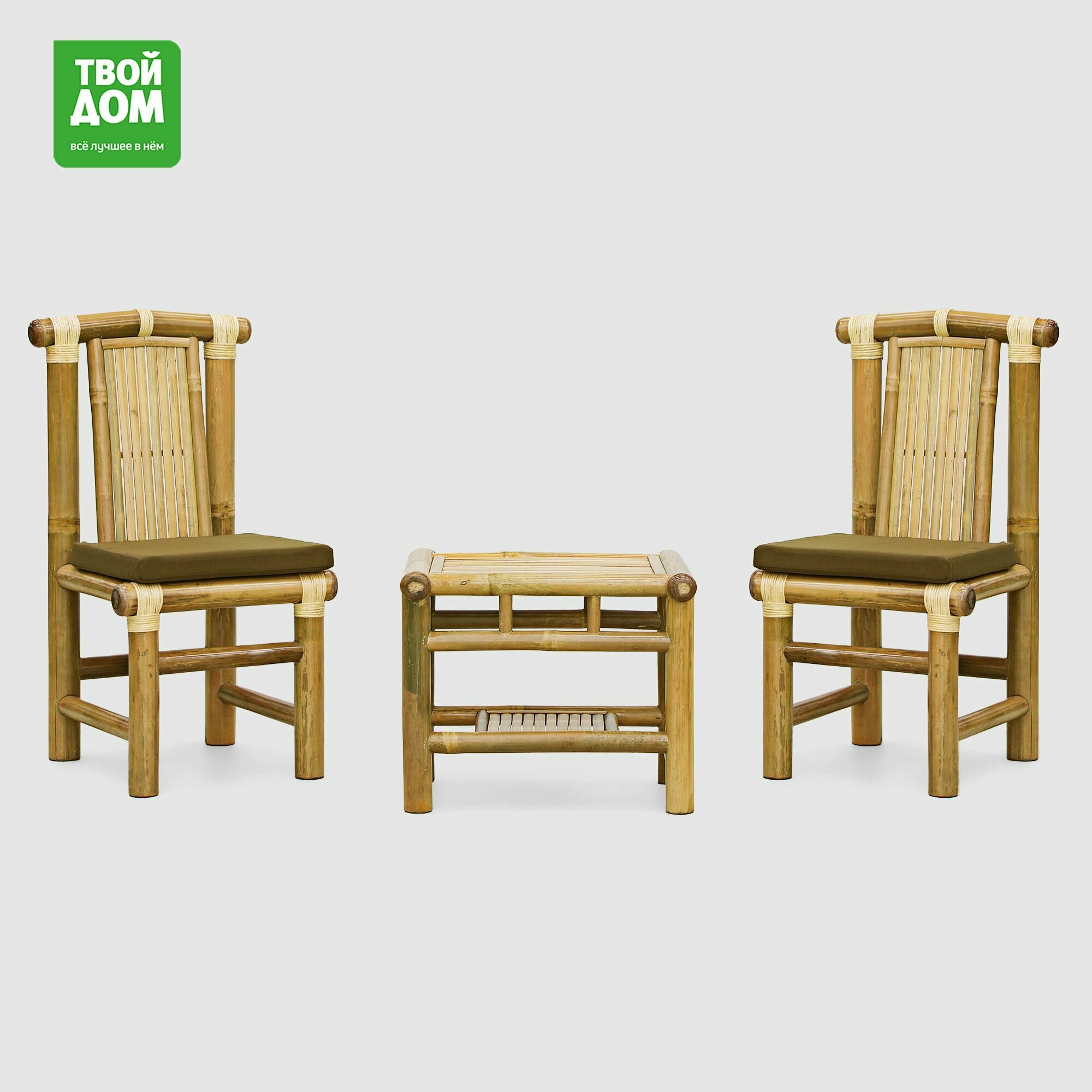 Садовая мебель для дачи комплект Rattan Bamboo Rica 3 предмета