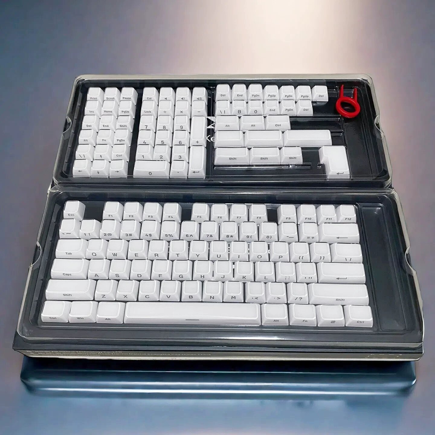 Кристально-белые кейкапы XVX с боковой гравировкой, профиль OEM, для Wooting Ace68 и Wooting60 Кристаллическая