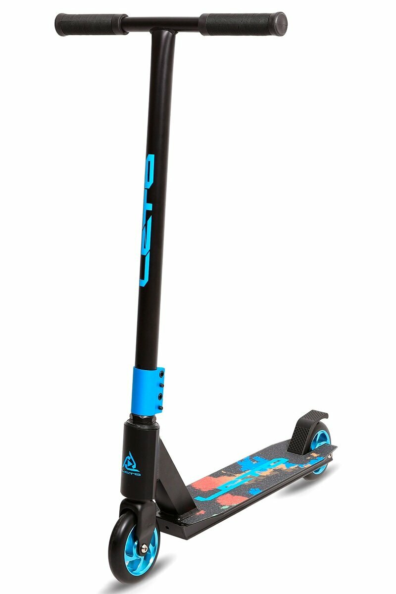 Самокат детский трюковой LETO алюминиевый, колесо110 мм алюм обод, ABEC-9, голубой