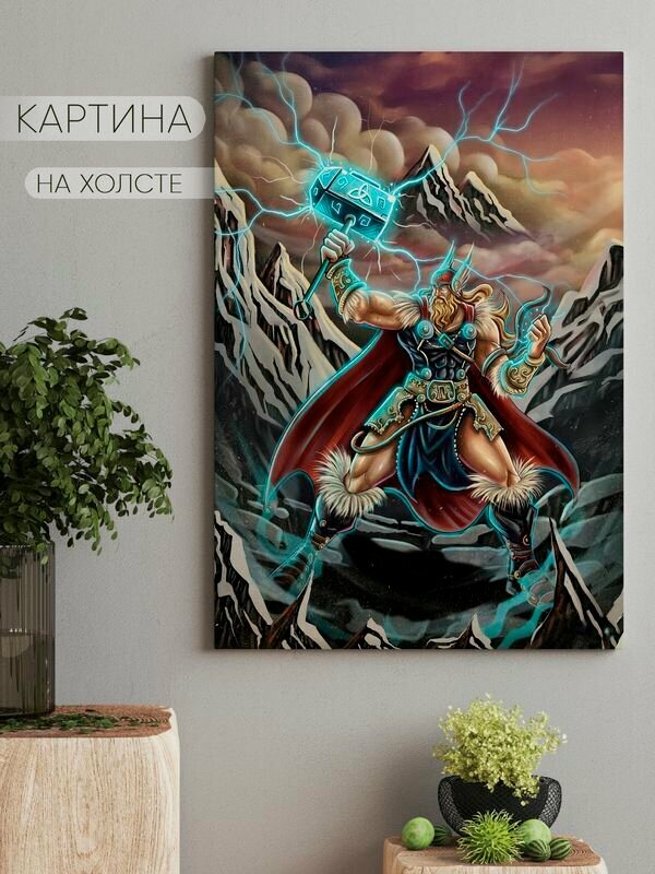 Картина на холсте Тор Скандинавские боги (19) 20х30 см