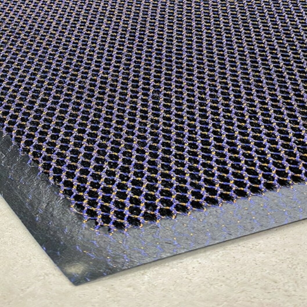 Коврик придверный «Кольчуга» 60х90 см, синий/оранжевый, ячеистый, влаговпитывающий, с резиновой подложкой