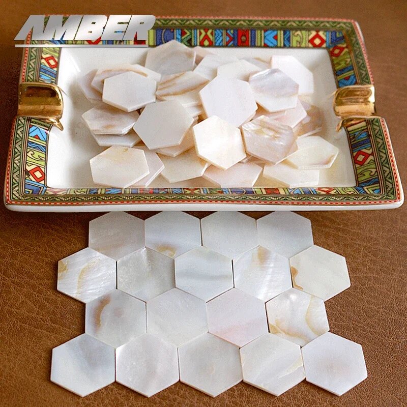 Перламутровая мозаика-плитка, hexagon 25pcs