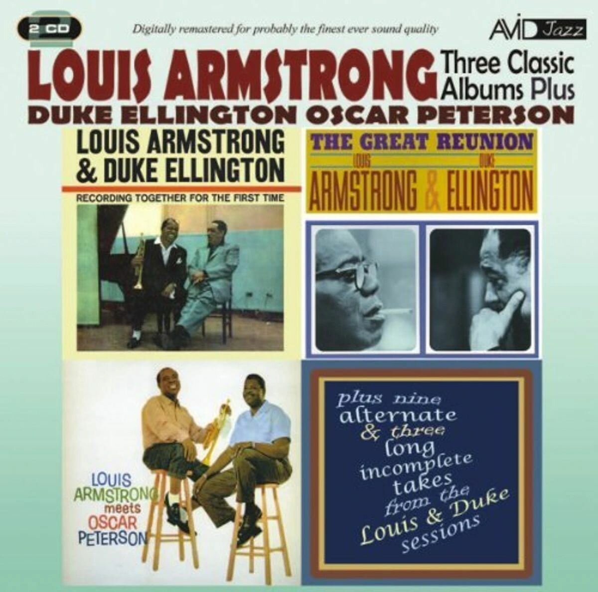 CD диск Louis Armstrong, Duke Ellington, Oscar Peterson - Recording Together For The First Time/ The Great Reunion/ Louis Armstrong Meets Oscar Peterson (2CD) 2014, Jewel case