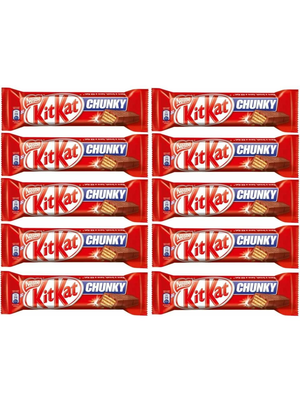 KitKat Chunky вафля в молочном шоколаде, 10шт по 38г
