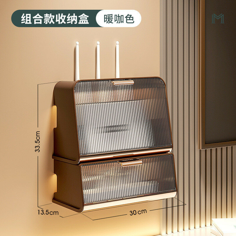 Настенный ящик для хранения роутера, беспроводного Wi-Fi модема, ТВ-приставки, полка для розеток.