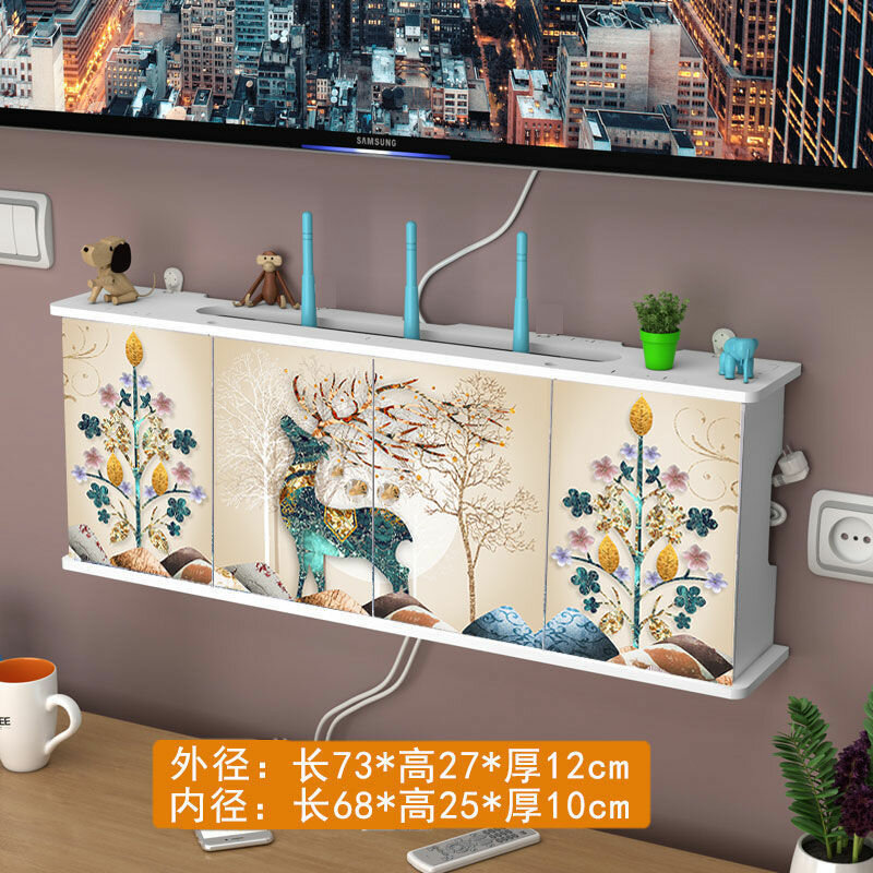 Бокс для хранения беспроводного маршрутизатора, настенный, без необходимости сверления, полка для оптического модема и ТВ-приставки.