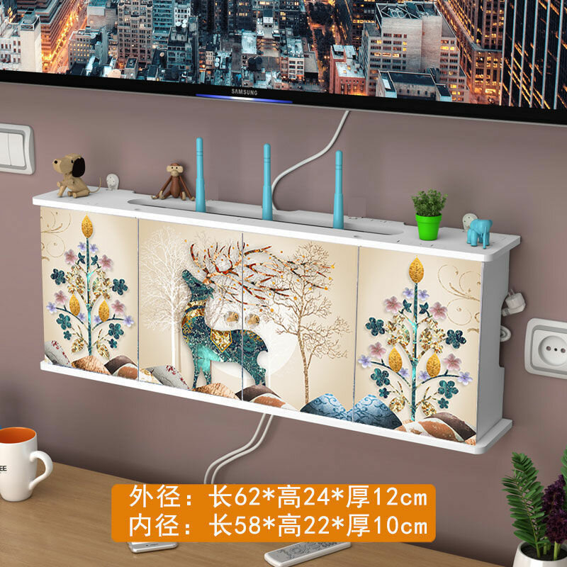 Бокс для хранения беспроводного маршрутизатора, настенный, без необходимости сверления, полка для оптического модема и ТВ-приставки.