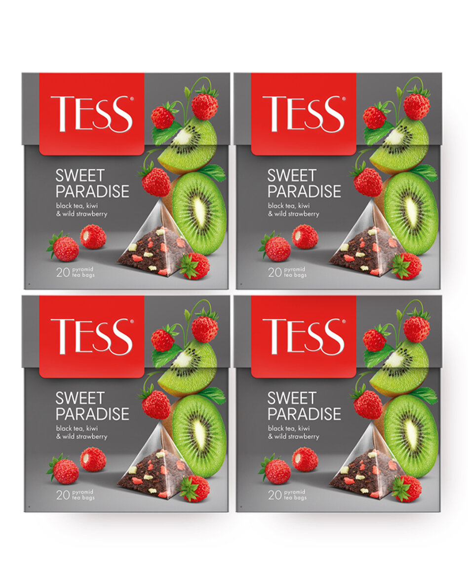 Чай чёрный Tess Sweet Paradise 20 пирамидок, 36г х 4шт