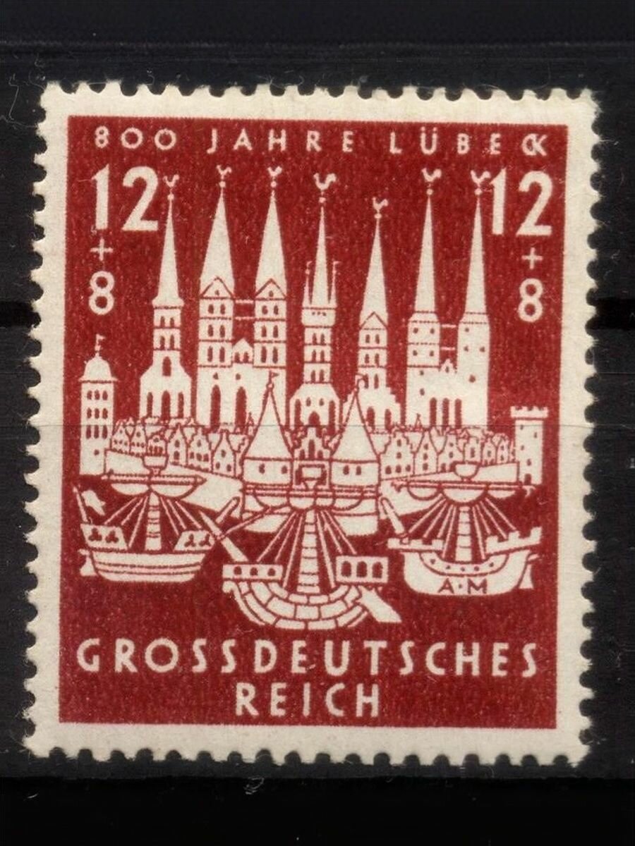 Марка Германии. 1943 г. "800 лет Любеку". Отд. выпуск, чистая марка**, см. описание