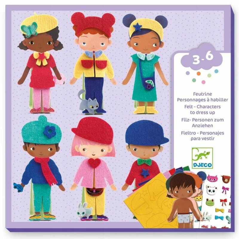 Набор для творчества Djeco - Набор для создания коллажей из фетра - Костюмы для переодевания - 00086