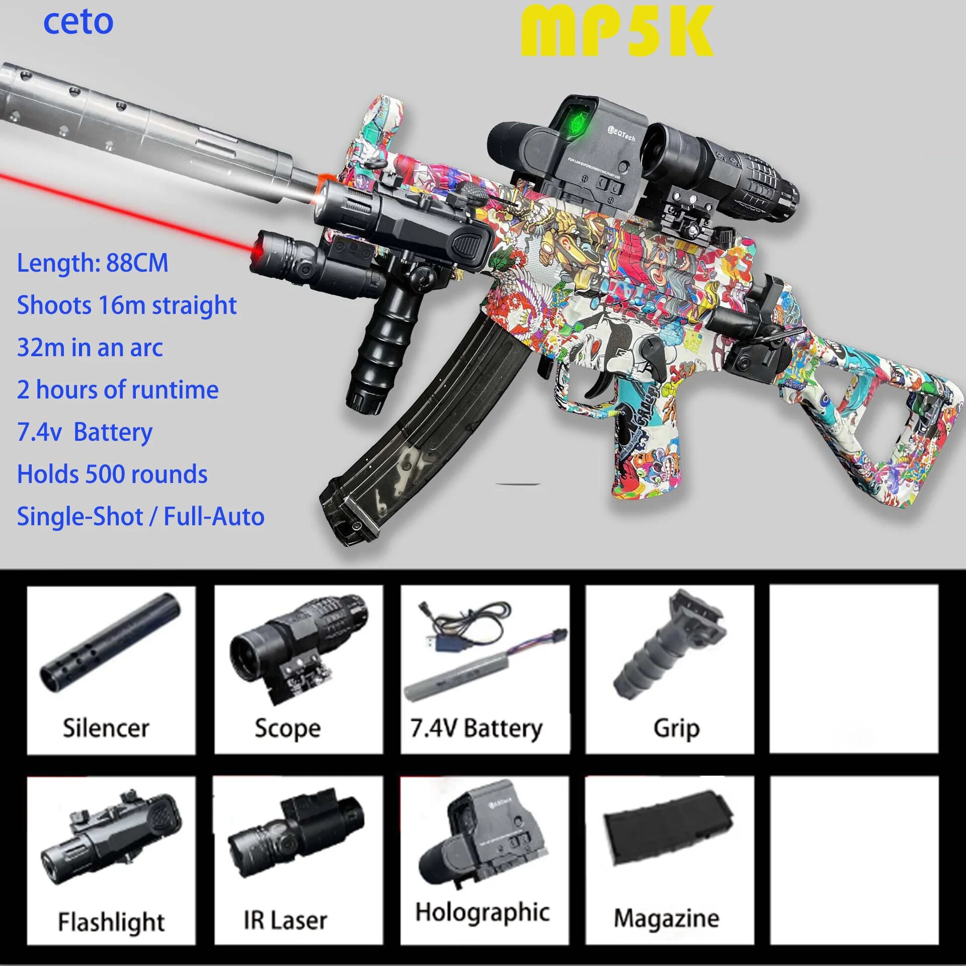 Гелевый бластер MP5K MP5K-CLOWN-M