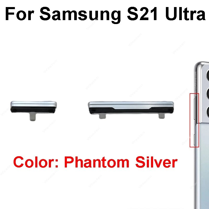 Боковая кнопка регулировки громкости для Samsung Galaxy S21 Plus Ultra FE G990F S21 Ultra Silver
