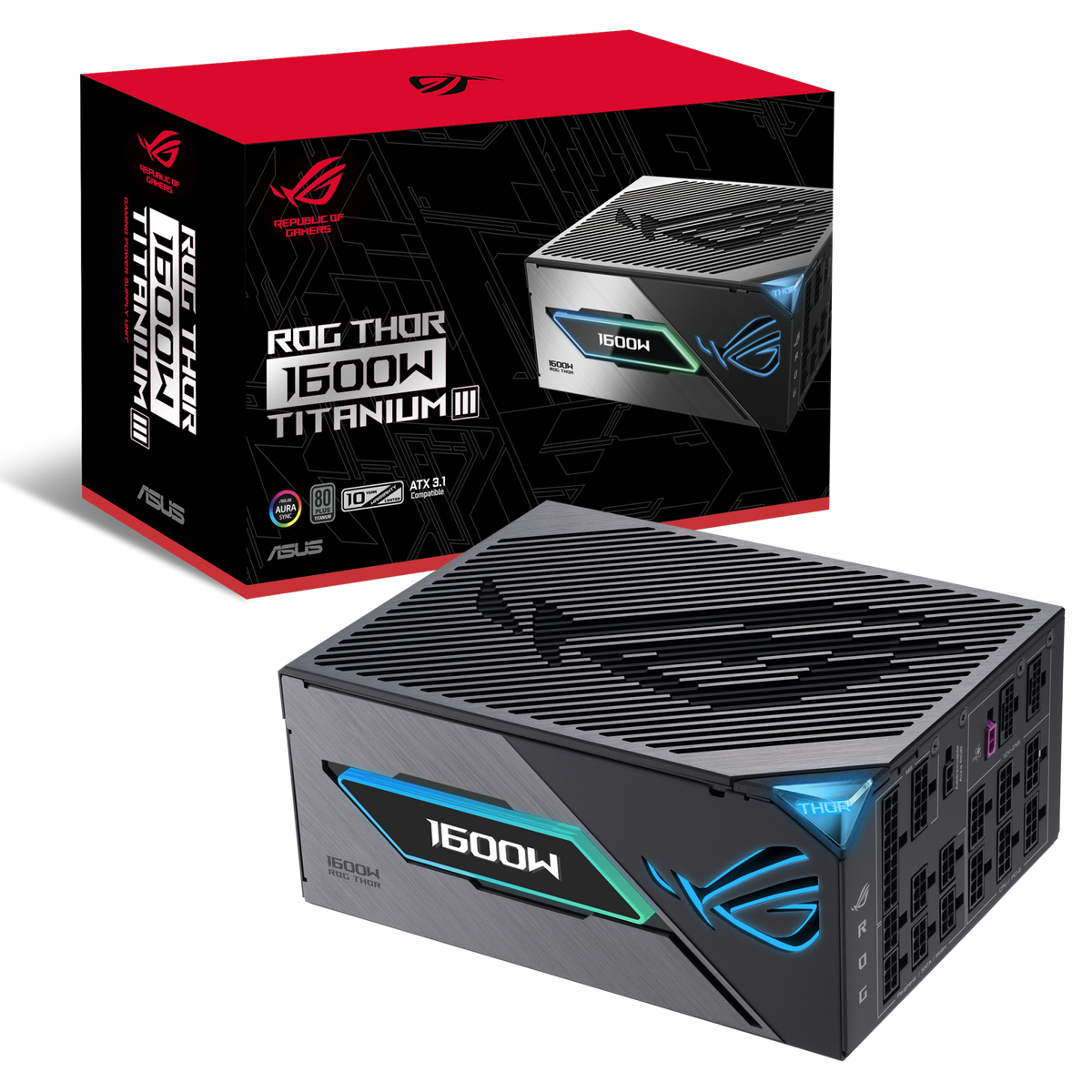 Блок питания ПК ASUS ROG THOR 1600W Titanium III, 80PLUS Platinum (90YE00V1-B0NA00)