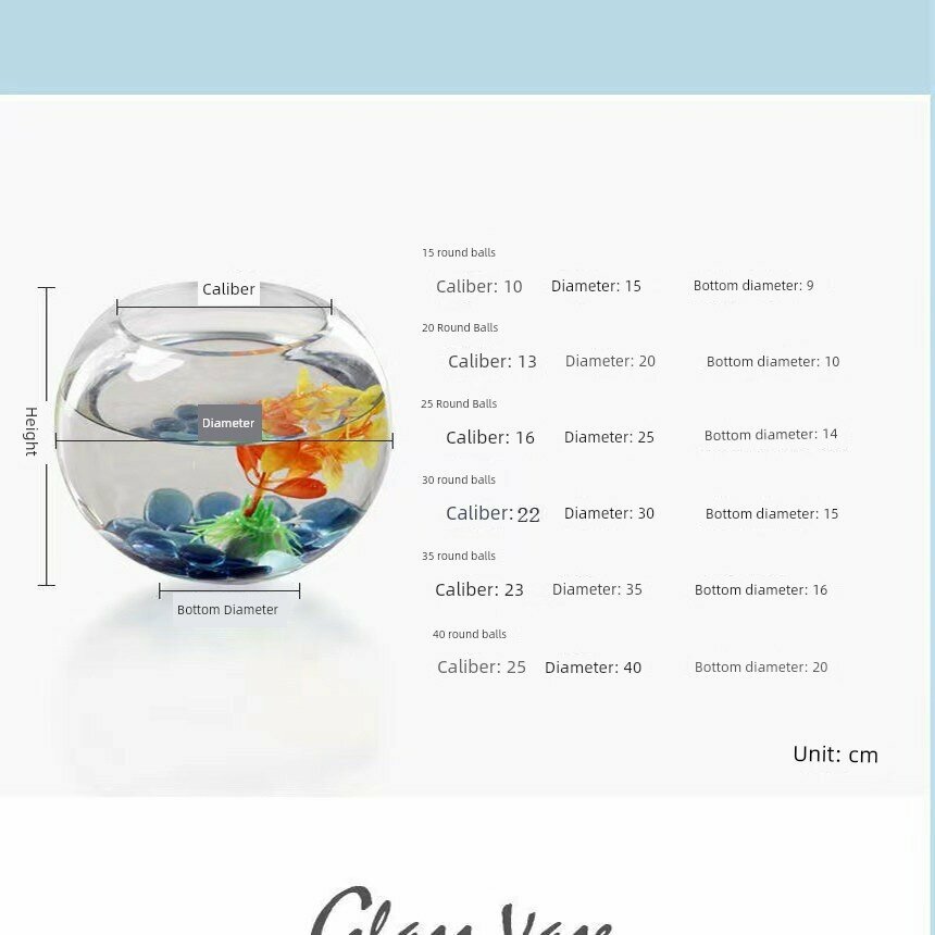 Круглый стеклянный аквариум 18 см в диаметре, небольшой домашний аквариум для золотых рыбок и черепах