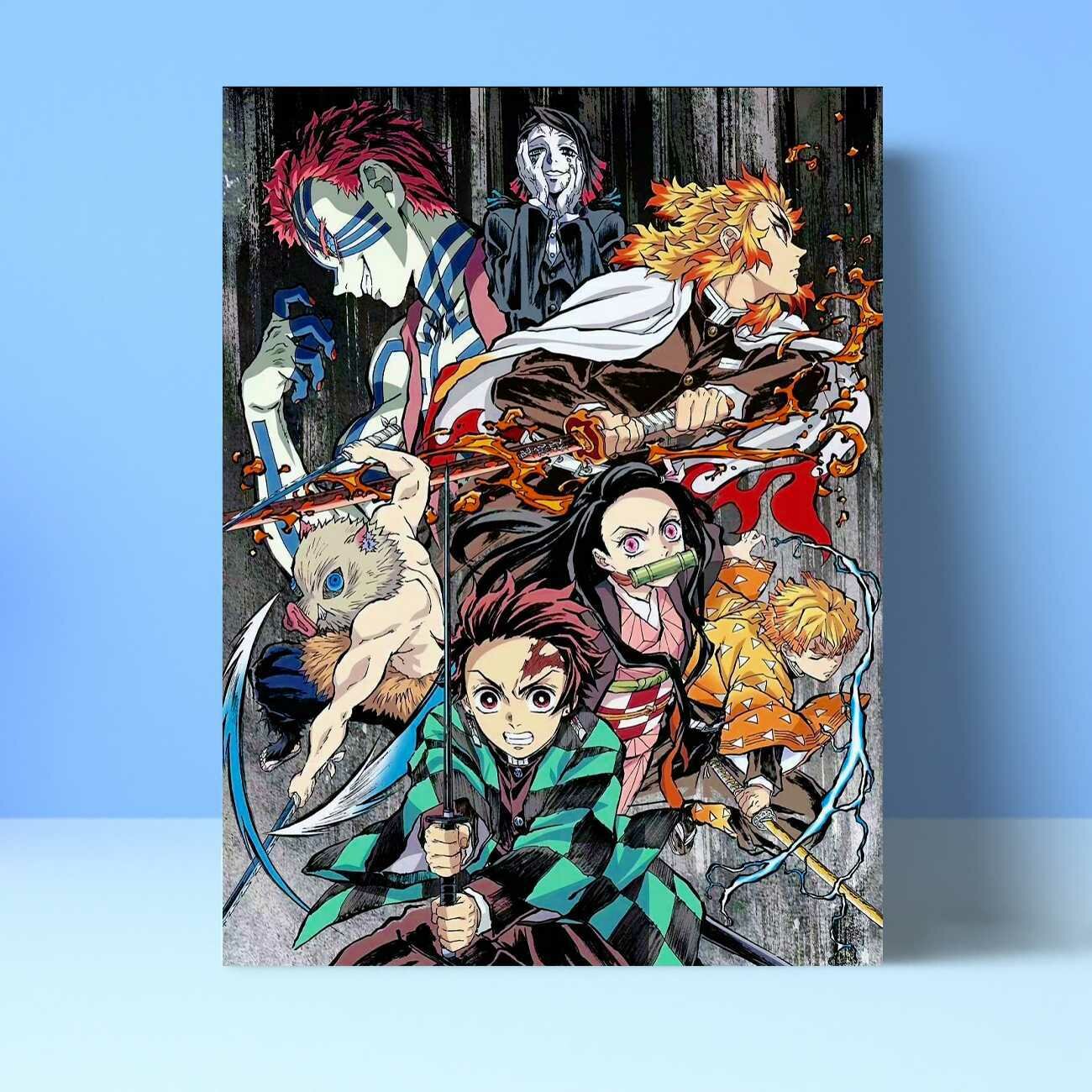 Цифровая масляная живопись «Истребитель демонов» для детей, ручная работа, акриловая живопись, декоративная картина в стиле аниме.