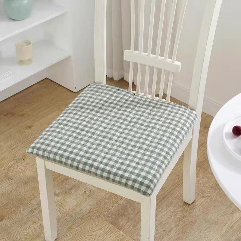 Подушка для стула в японском стиле из хлопка, утолщенная скандинавская подушка для домашнего обеденного стула, нескользящая офисная подушка для длительного сидения, подушка для студенческого табурета.