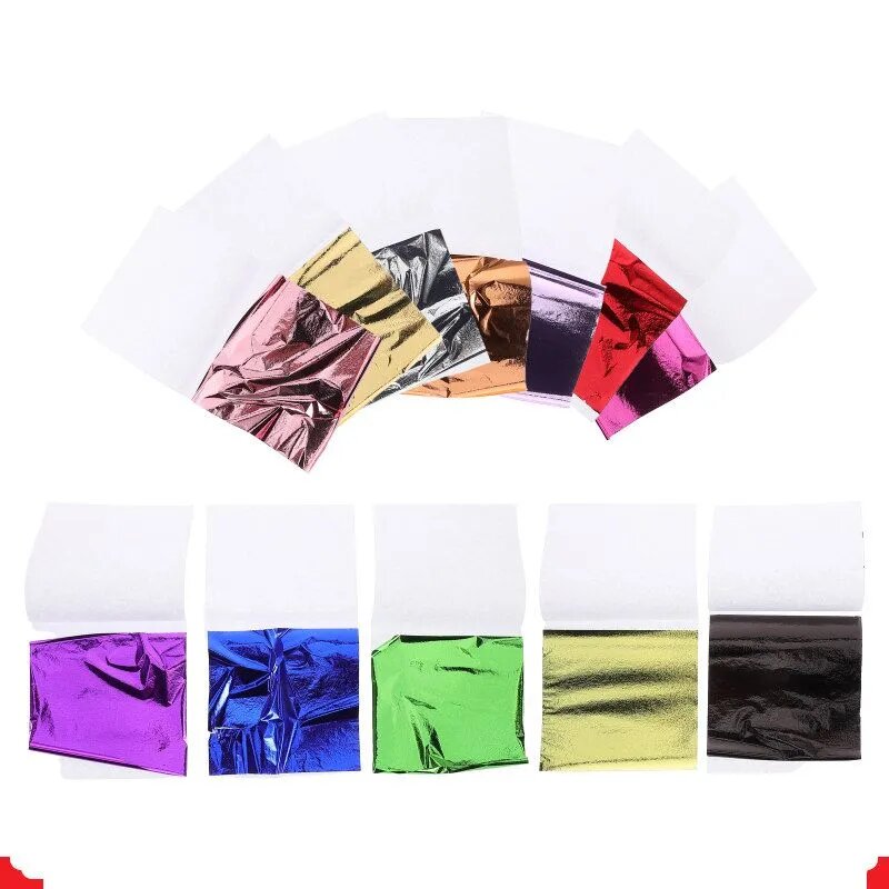 120 Листов Металлической Фольги Золото Для Декора Мебели Ногтей И Творчества 9.50X8.50X0.01Cm