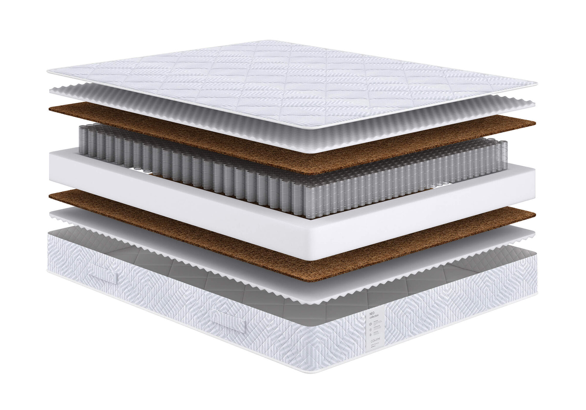 Матрас Сонум Neo Middle 180х190 высота 24 см анатомический средней жесткости кокосовый Независимые пружины