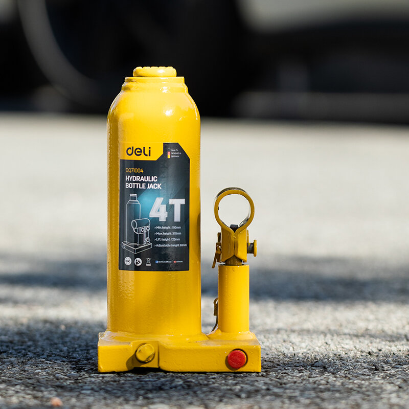 Домкрат бутылочный гидравлический 4т DQ71004 (высота подъема 190-370мм) DELI 130439