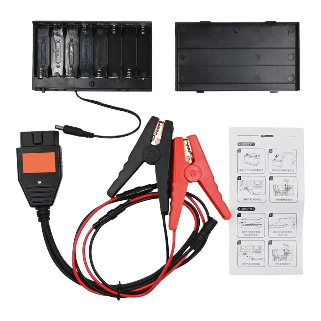 Зажимы-перемычки Автомобильного аккумулятора Зажимы для аккумулятора Разъем OBD2 Порты OBD2 от 12 В до 24 В