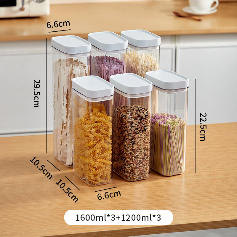Контейнер для хранения лапши, пищевой контейнер для хранения круп, стеклянная трубка для хранения лапши, пластиковая пустая бутылка, герметичная банка.
