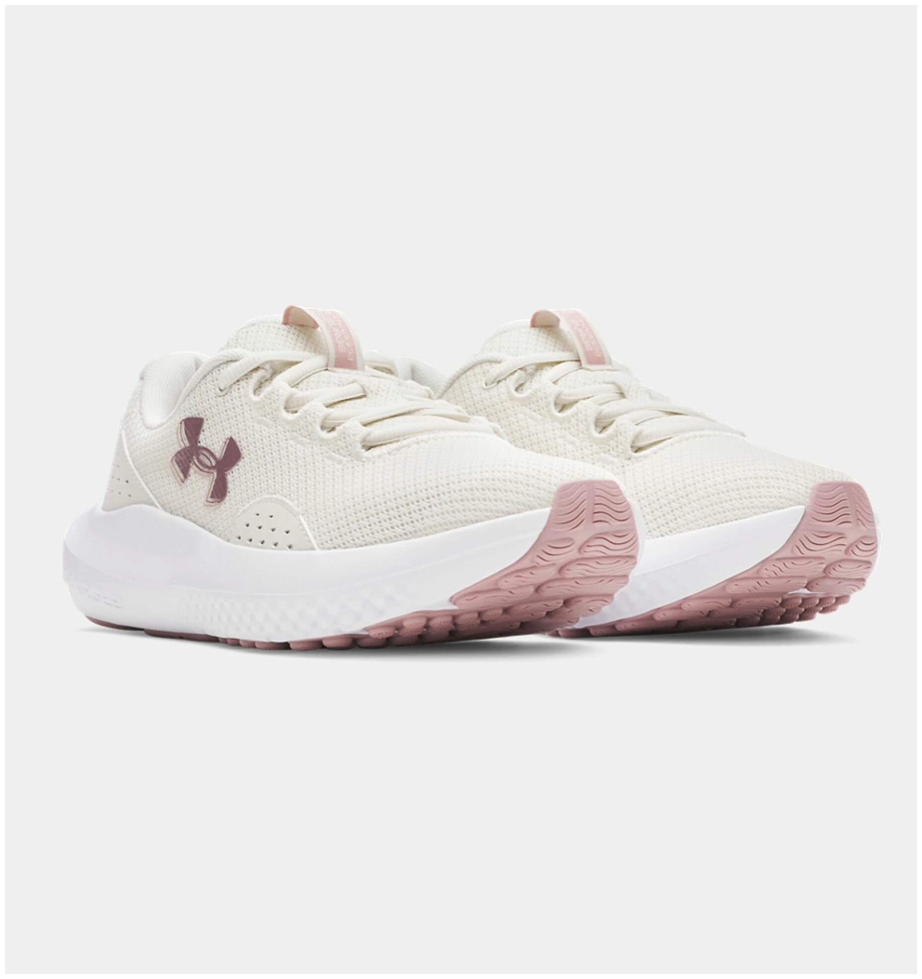Кроссовки Under Armour Charged Surge 4, размер 8,5 US, белый/розовый — фото 1