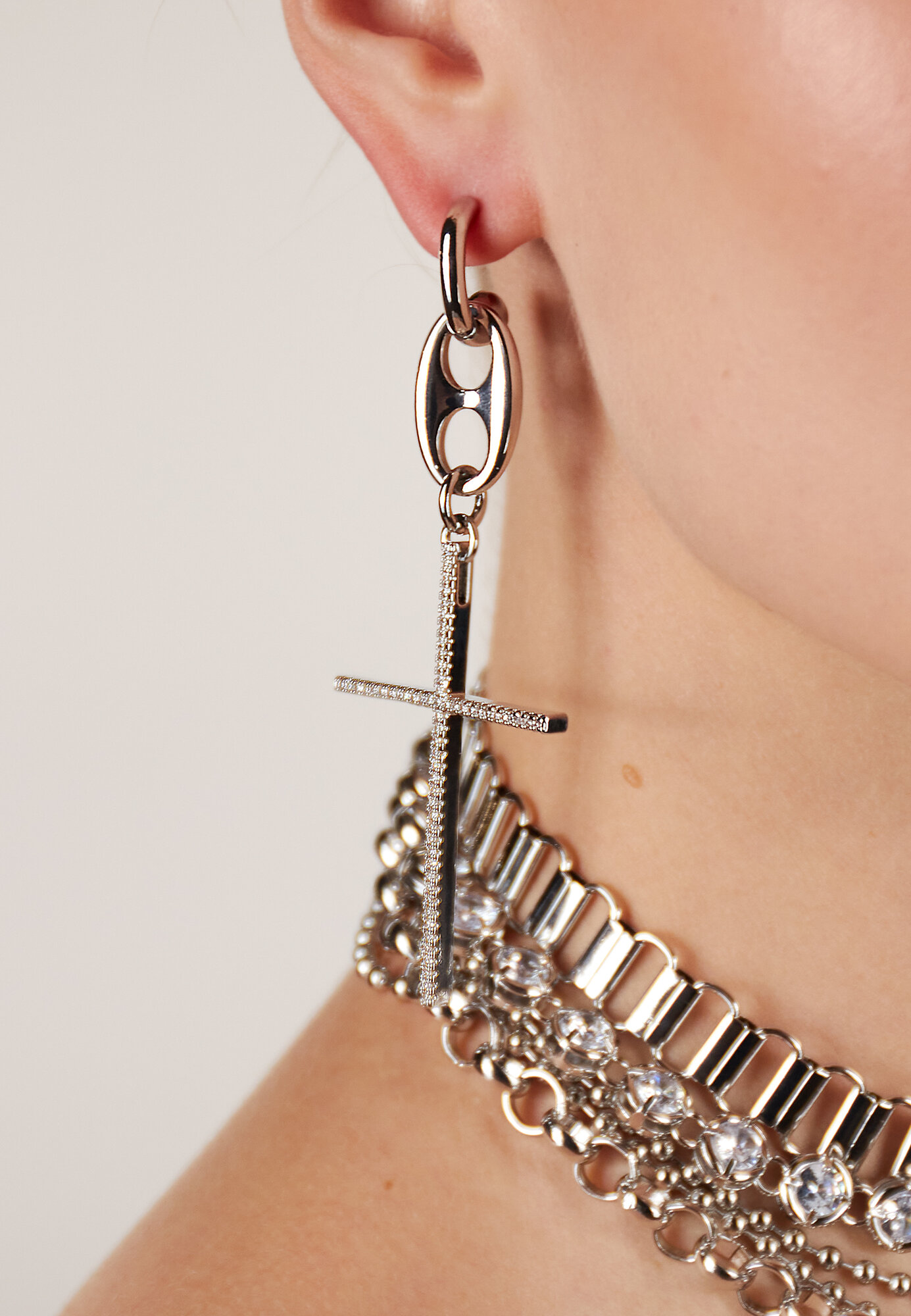 Серьги конго, циркон