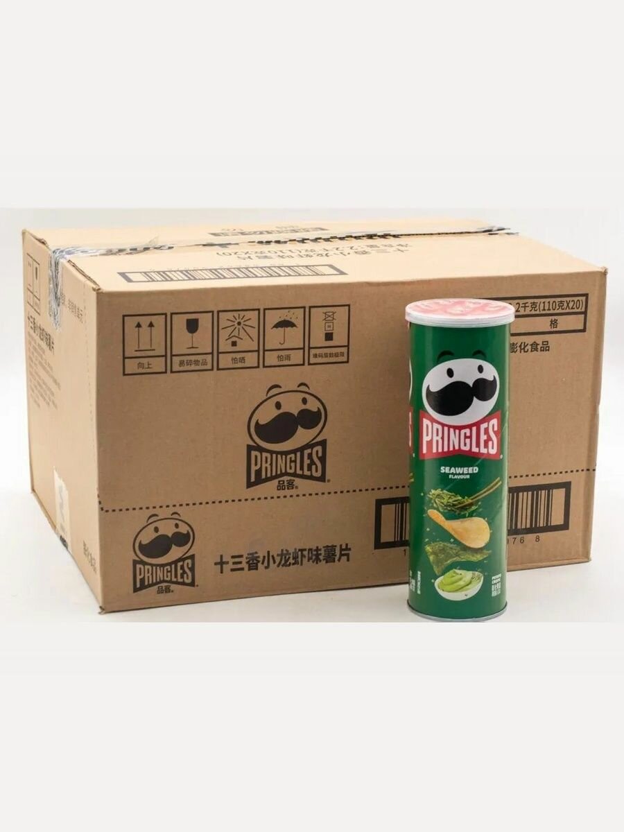 Картофельные чипсы Pringles Seaweed со вкусом Нори, 110 гр (Китай), 20 шт